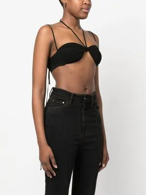 ANDREĀDAMO Ribbed Halterneck Top