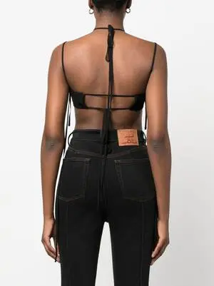 ANDREĀDAMO Ribbed Halterneck Top