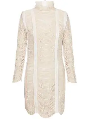 Balmain Macramé-knit Openwork Minidress