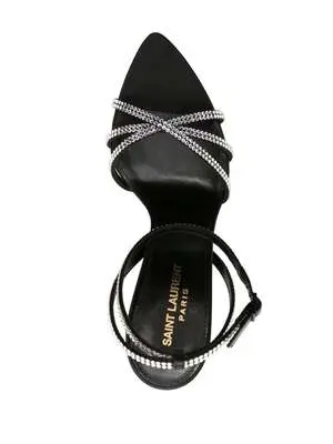 Saint Laurent Ava 105mm Rhinestone Sandals