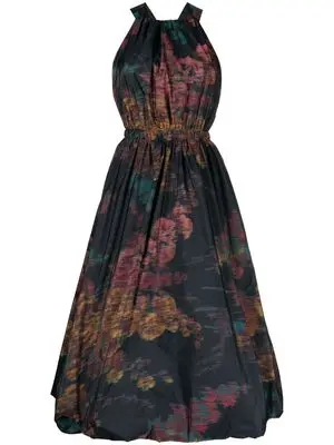 Ulla Johnson Floral-print Sleeveless Dress - Black