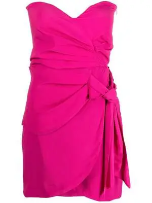 Federica Tosi Ruched Knotted Minidress - Pink
