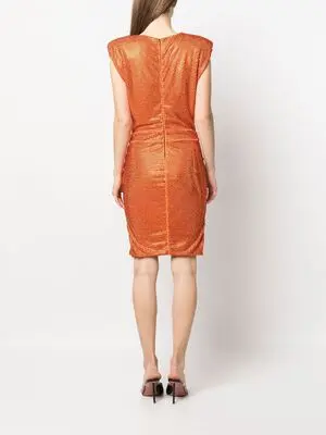 Philipp Plein Rhinestone Fitted Dress - Orange