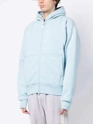 ADVISORY BOARD CRYSTALS Logo-patch Zip-up Hoodie - Blue
