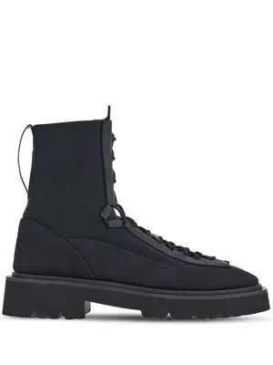 FERRAGAMO Lace-up Combat Boots - Black
