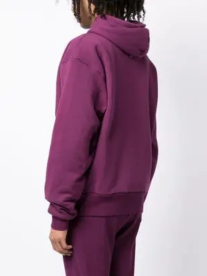 ADVISORY BOARD CRYSTALS Logo-patch Cotton-blend Hoodie - Purple