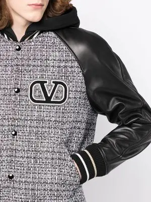 Valentino Garavani Logo-patch Hooded Bomber Jacket