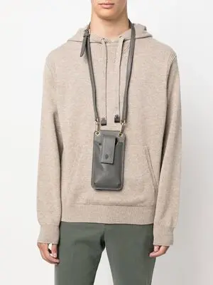 Eleventy Leather Mobile-phone Bag - Grey