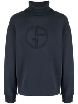 Giorgio Armani Virgin Wool Roll Neck Jumper - Blue