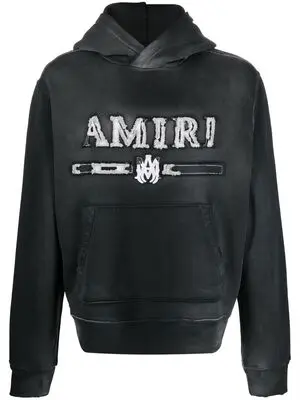 Amiri Faded-effect Logo Hoodie - Black