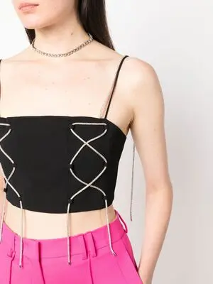 Giuseppe Di Morabito Rhinestone-straps Cropped Top
