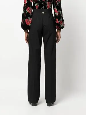 TWINSET High-waisted Straight-leg Trousers - Black