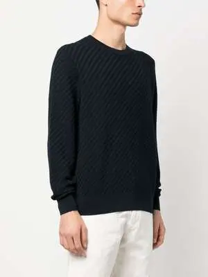 Brioni Crew-neck Cotton-silk Jumper - Blue