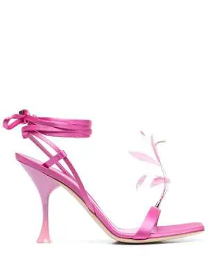 3JUIN Kimi 105mm Feather-detail Sandals