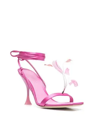 3JUIN Kimi 105mm Feather-detail Sandals