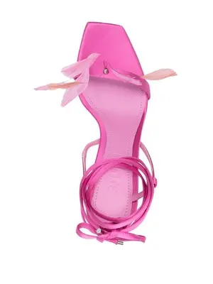 3JUIN Kimi 105mm Feather-detail Sandals