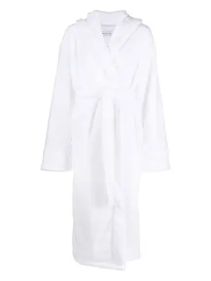 SOHO HOME Belted-waist Hooded Robe - White