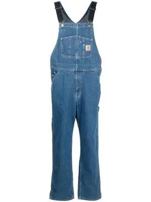 Carhartt Work In Progress Logo-patch Straight-leg Dungarees - Blue