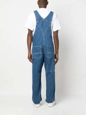 Carhartt Work In Progress Logo-patch Straight-leg Dungarees - Blue