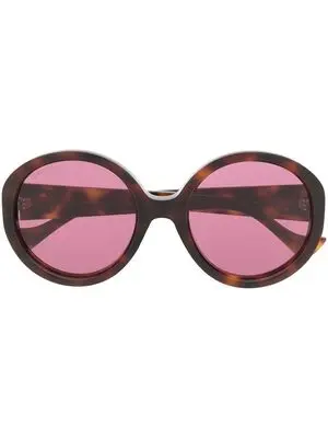 Gucci Side Logo-plaque Detail Sunglasses - Brown