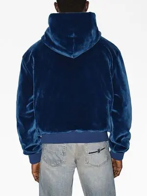 Amiri Velour Pouch-pocket Hoodie