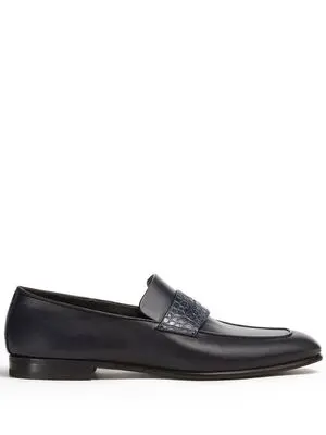 Zegna Crocodile-embossed Loafers - Blue