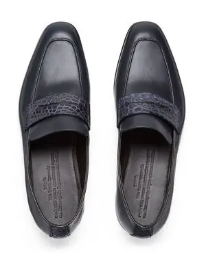 Zegna Crocodile-embossed Loafers - Blue