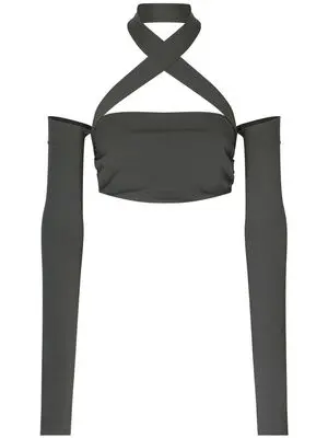 Dolce & Gabbana Halterneck Crop Top - Grey