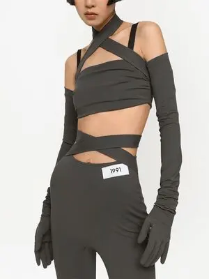 Dolce & Gabbana Halterneck Crop Top - Grey