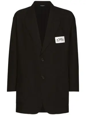 Dolce & Gabbana Logo-patch Silk-cotton Blazer