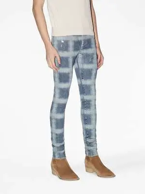 Amiri Logo Plaid-print Skinny Jeans