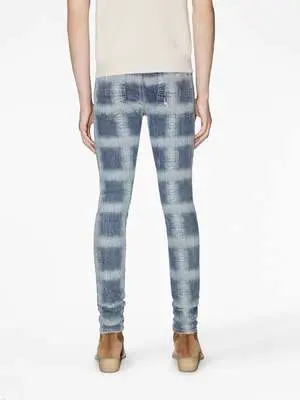 Amiri Logo Plaid-print Skinny Jeans