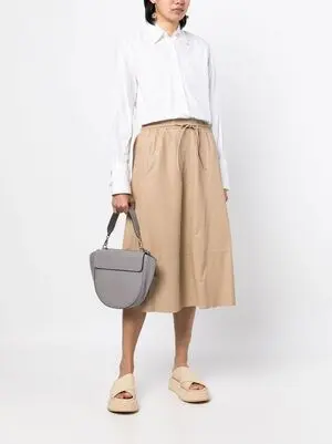 YVES SALOMON Leather Flared Skirt