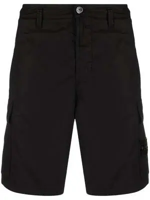 Stone Island Compass-patch Cargo Shorts - Black