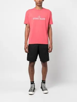 Stone Island Compass-patch Cargo Shorts - Black