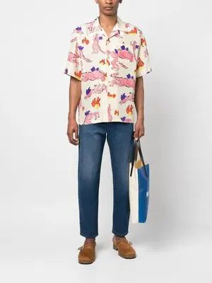 Marni Graphic-print Silk T-shirt - Yellow