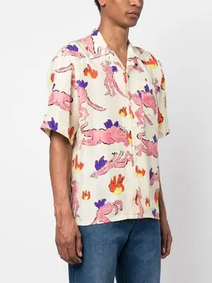 Marni Graphic-print Silk T-shirt - Yellow