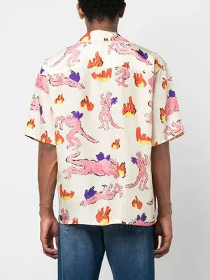 Marni Graphic-print Silk T-shirt - Yellow