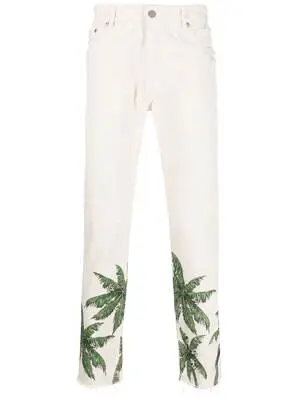 Palm Angels Palm Tree Print Straight-leg Jeans