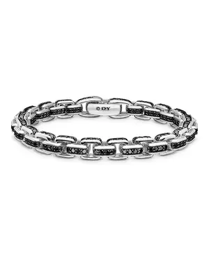 David Yurman Sterling Silver Bracelet With Black Diamonds - Black/silver