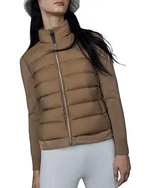 Mackage Mackage Oceane Mixed Media Down Jacket Dark Camel