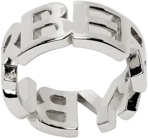 Burberry Burberry Silver Letter Logo Ring - Palladio