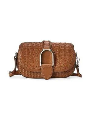 Ralph Lauren Women's Woven Leather Shoulder Bag - Brown - Brown