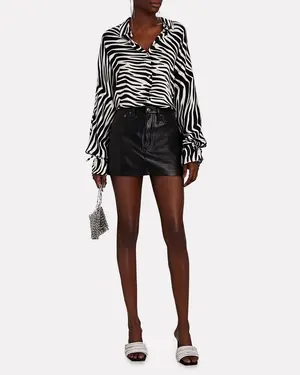 AGOLDE - Liv Recycled Leather Mini Skirt