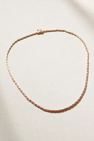 SUZANNE KALAN 18-karat Sapphire Tennis Necklace - Gold