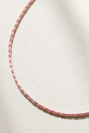 SUZANNE KALAN 18-karat Sapphire Tennis Necklace