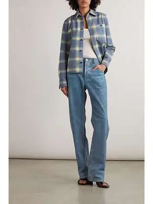 Bottega Veneta Printed Leather Straight-leg Pants - Blue
