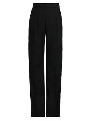 Alexander McQueen Women's Straight-Leg Wool Trousers - Black  - Black