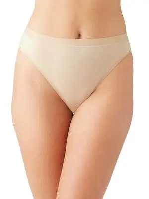 Wacoal Women's Understated Cotton High-Cut Brief - White  - Sand