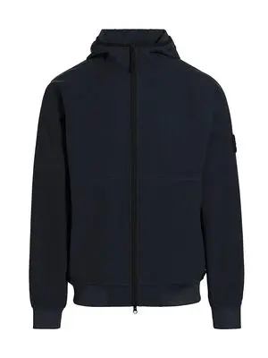 Stone Island Men's Hooded Shell Jacket - Dove Grey  - Navy Blue